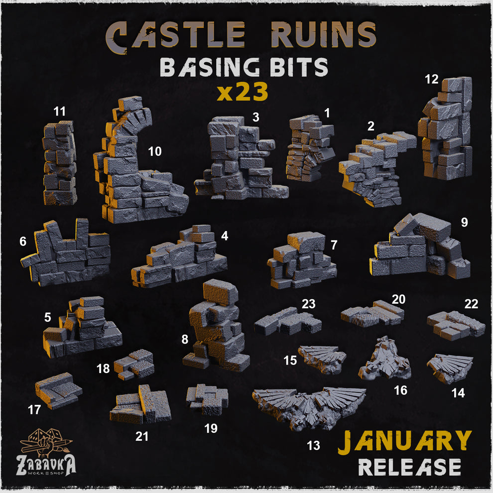 Castle Ruins Basing Bits – Kinross Tabletop